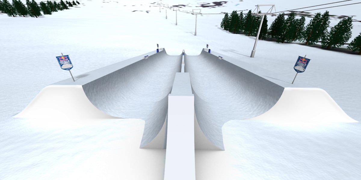 Largest halfpipe ever built in snow