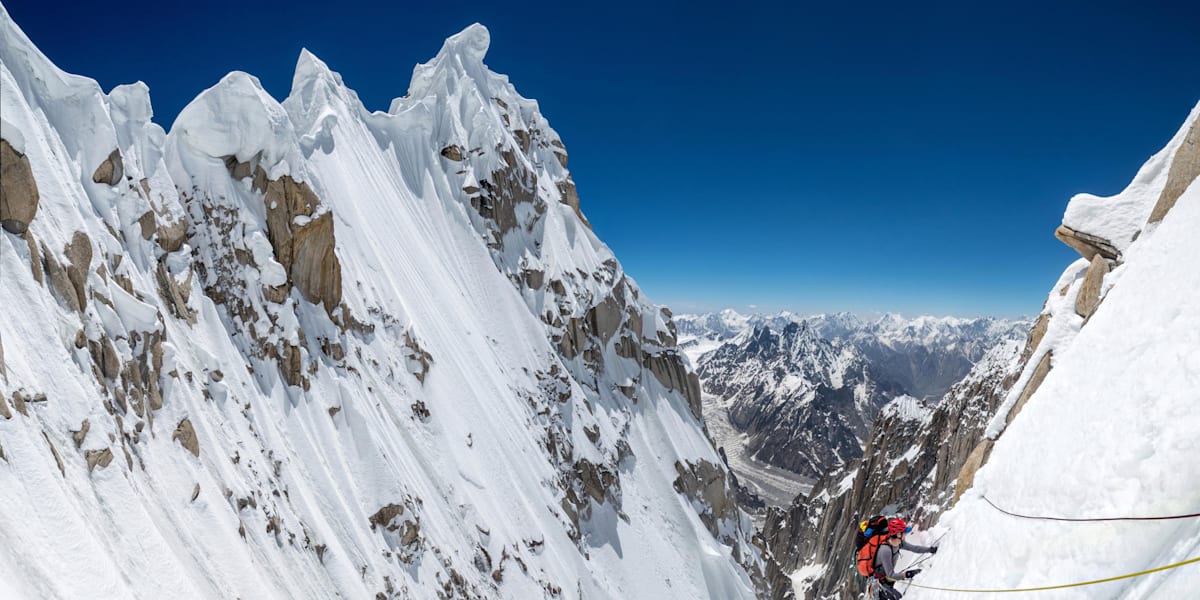 Jon Griffith in a first ascent of the Link Sar West