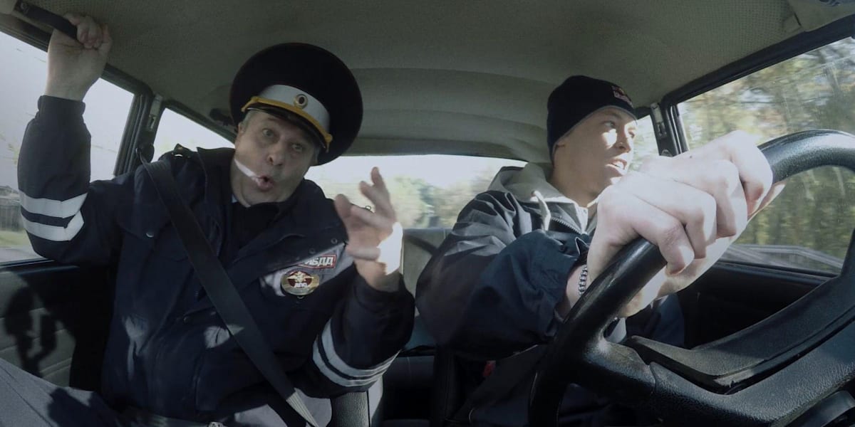 Daniil Kvyat takes his Russian driving test