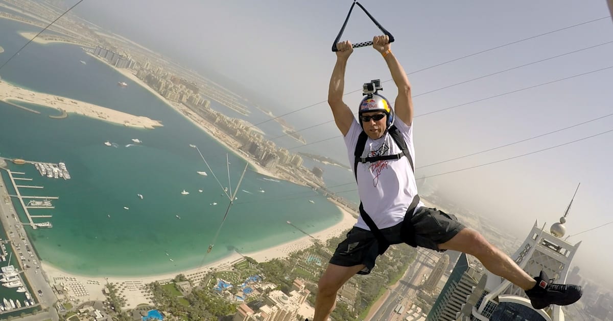 BASE Jumping From the World’s Highest Zipline in Dubai