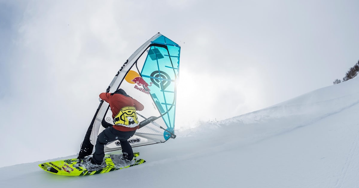 Levi Siver: Windsurfing on snow in Japan *video*