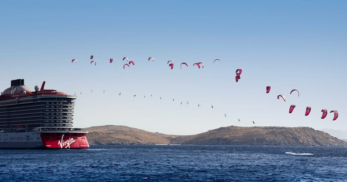 WATCH:Tom Bridge kitesurfing from the top of Richard Branson’s cruise liner