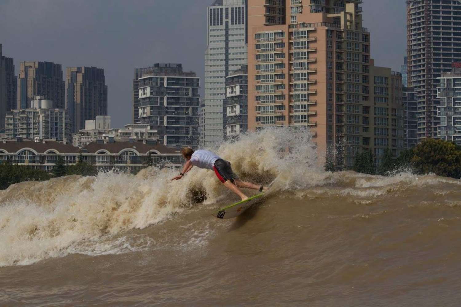 Mark Mathews surfs China's metro waterways