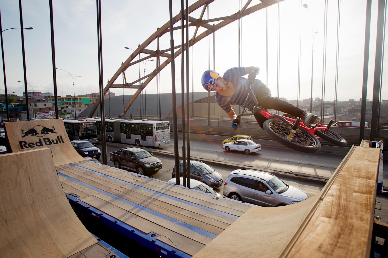 Daniel Dhers rides in traffic