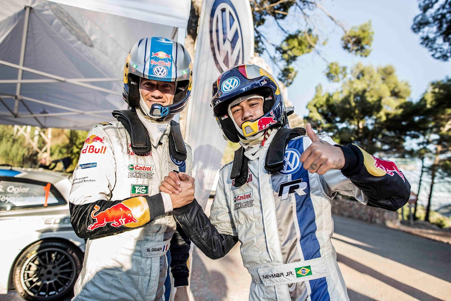 Neymar tackles Sébastien Ogier’s WRC car exclusive