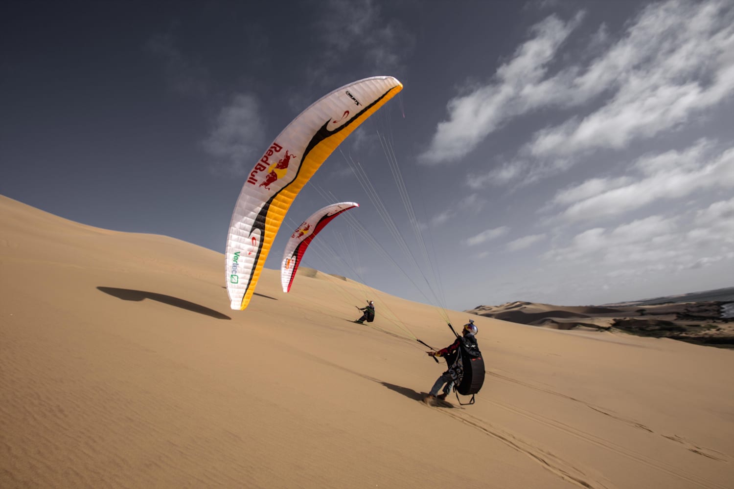 Veso Ovcharov and Petar Loncar paragliding in Namibia