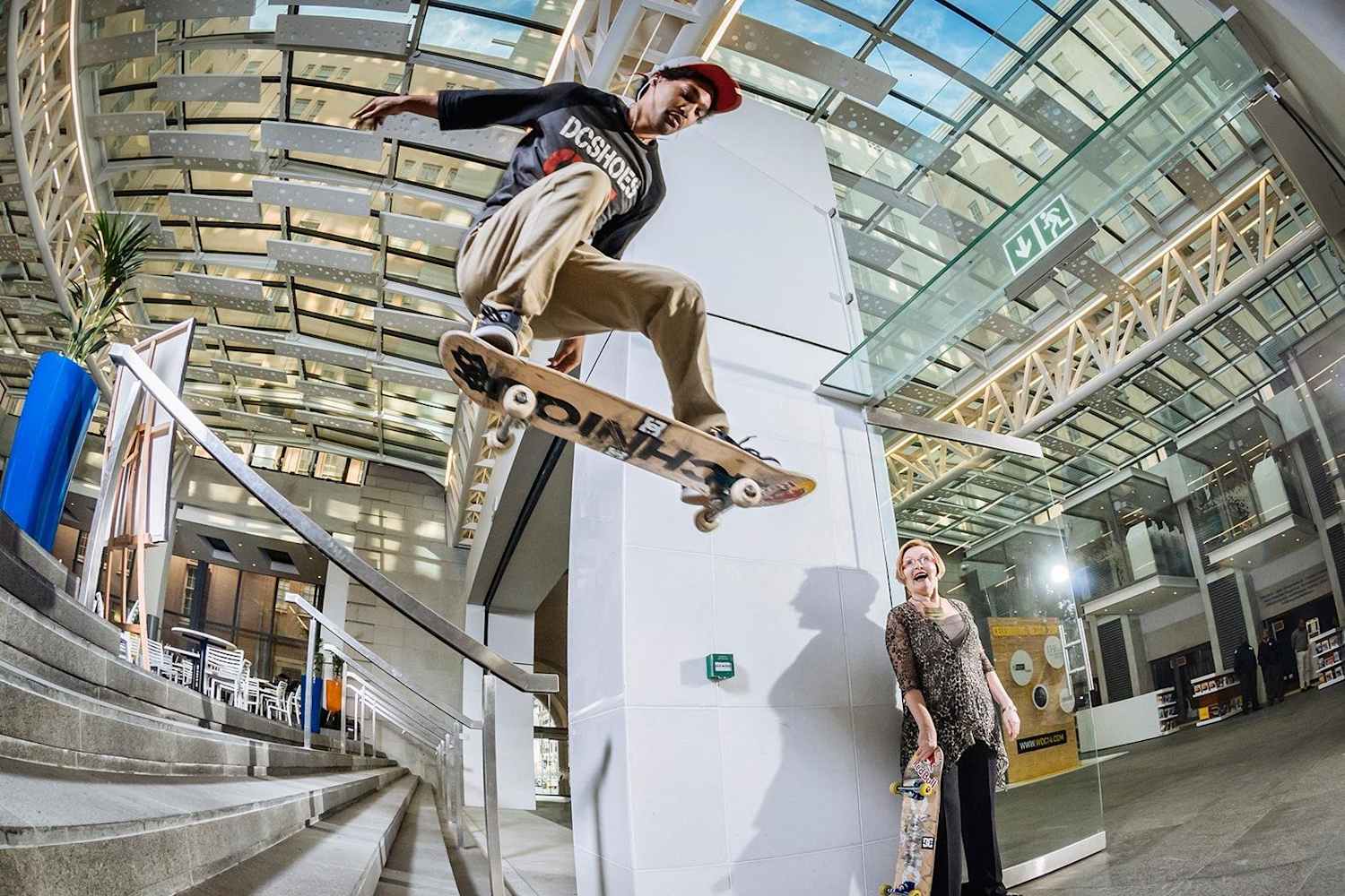 Helen Zille skateboarding