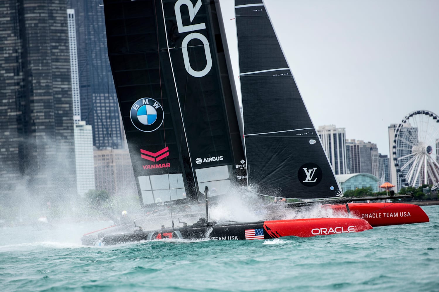 Watch extreme sports stars try an America's Cup yacht