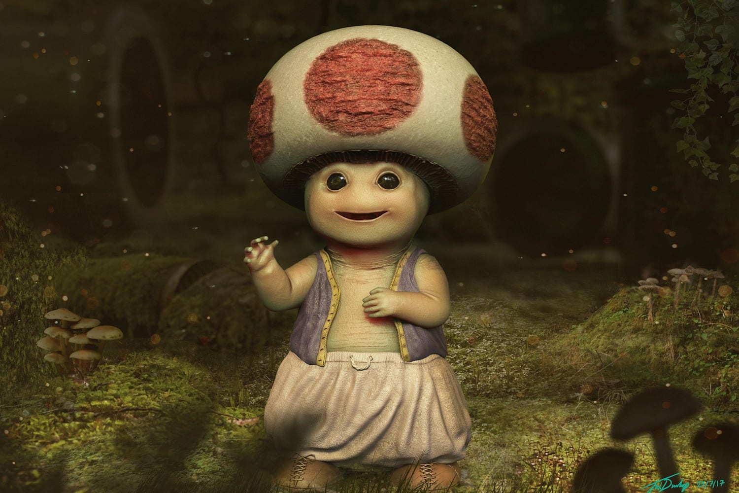 Le personnage Toad en version réaliste par Josh Dunlop