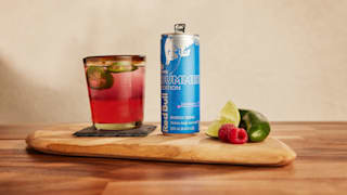 Raspberry Punch Mocktail with Red Bull Juneberry