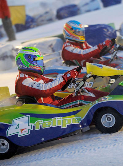 Video: Alonso and Massa collide in ice kart race