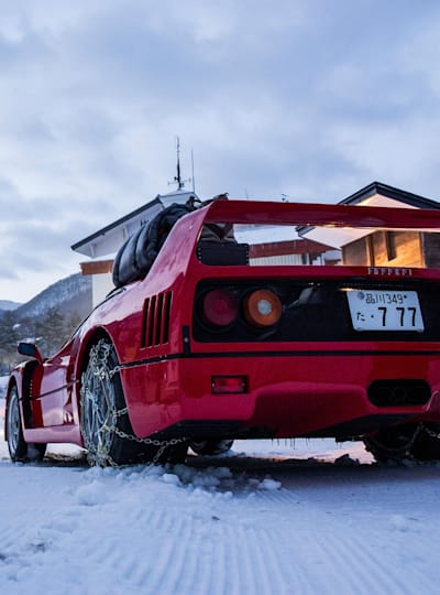 Ferrari F40 on a ski slope in Japan video | Red Bull