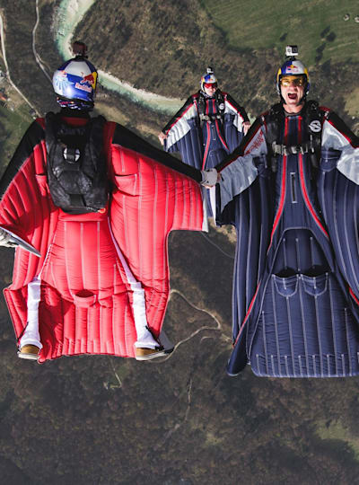 Red Bull Skydive Team test new wingsuit video