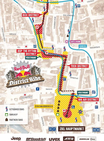 Red Bull District Ride 2017: Strecken Animation