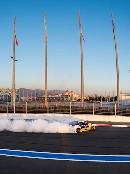 Drifting around Turn 3 of Sochi Autodrom **video**