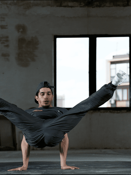 B-boy Khalil busts a move in Super Slo-Moves