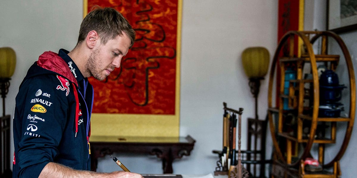 Sebastian Vettel brushes up on Chinese culture