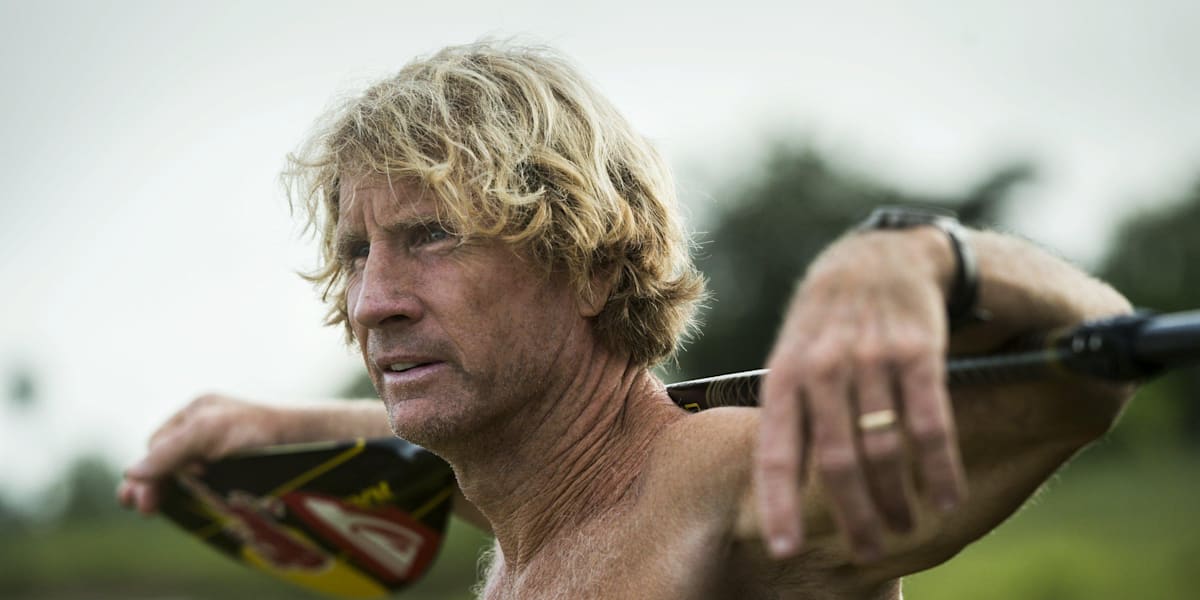 Robby Naish does stand up paddling on the Amazon