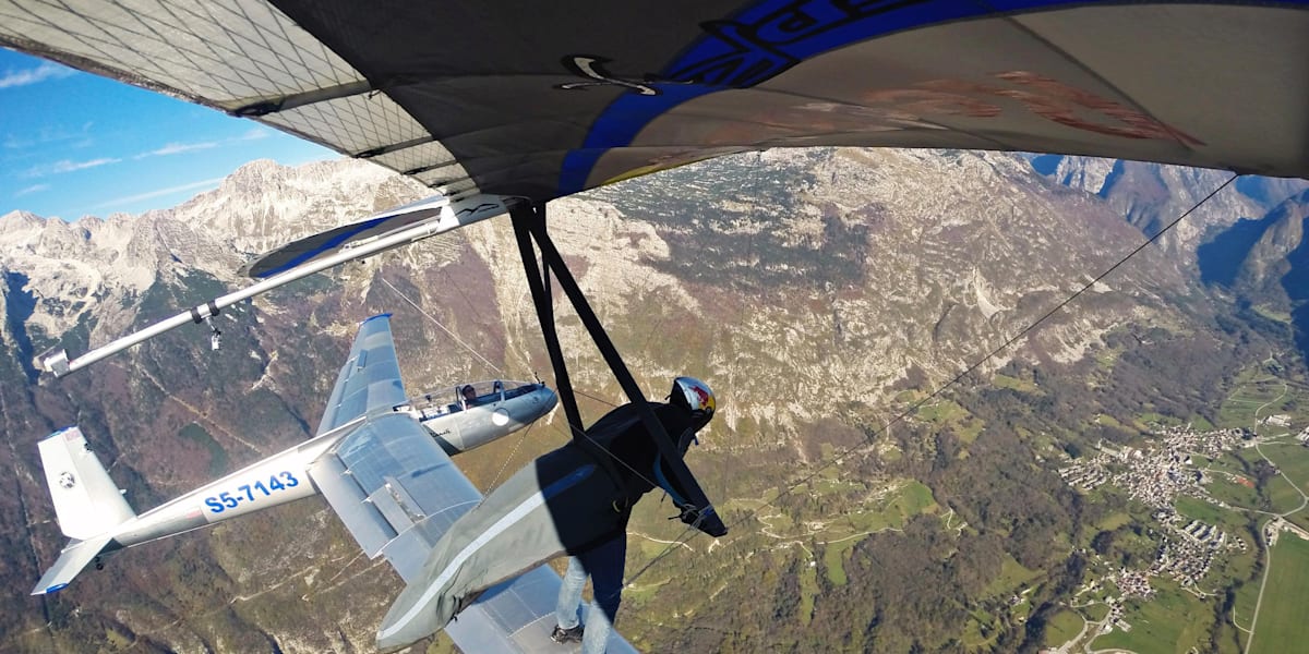 Matjaž Klemenčič jadralni zmaj letalo dotik fotozgodba