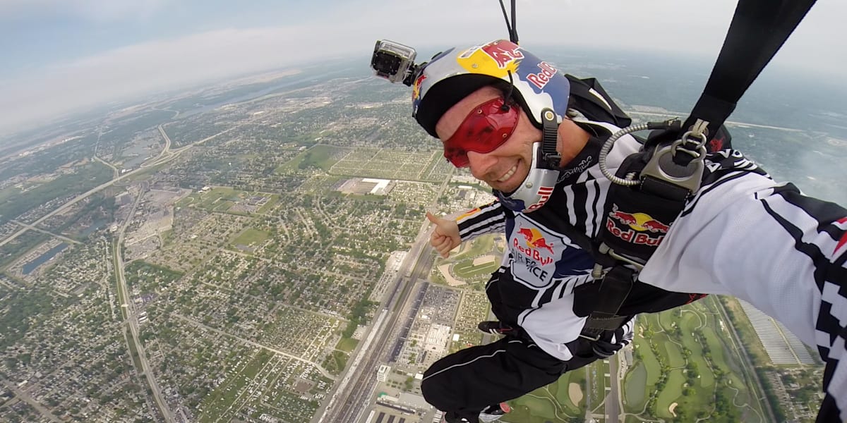 Red Bull Air Force Pilots Skydive Into Indy 500