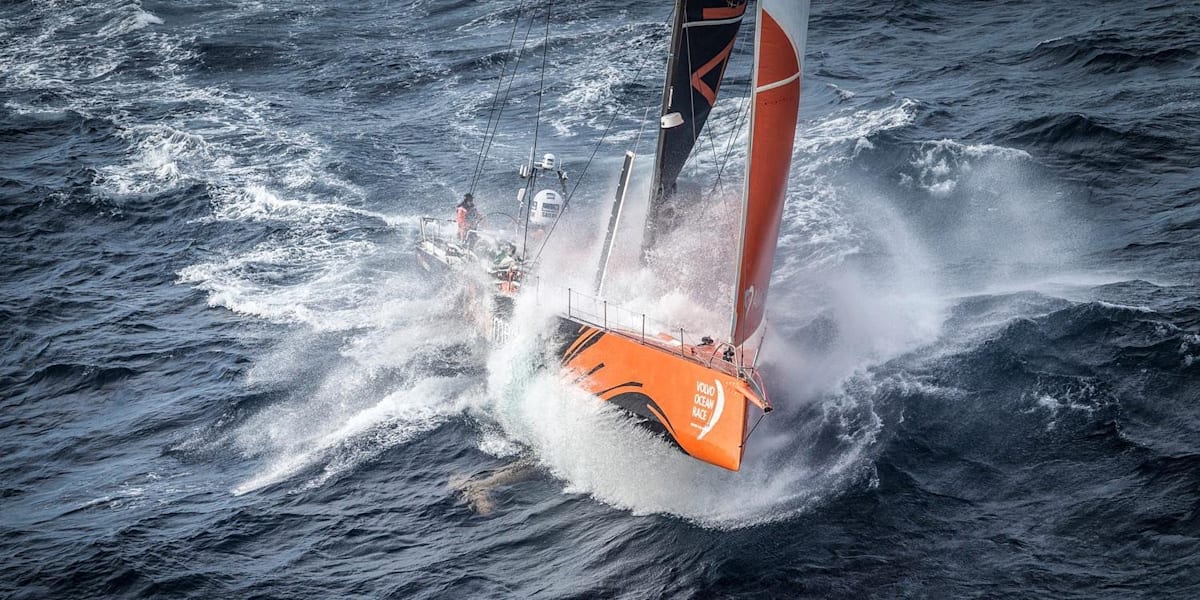 Watch Race Boats Disappear Between Massive Ocean Waves