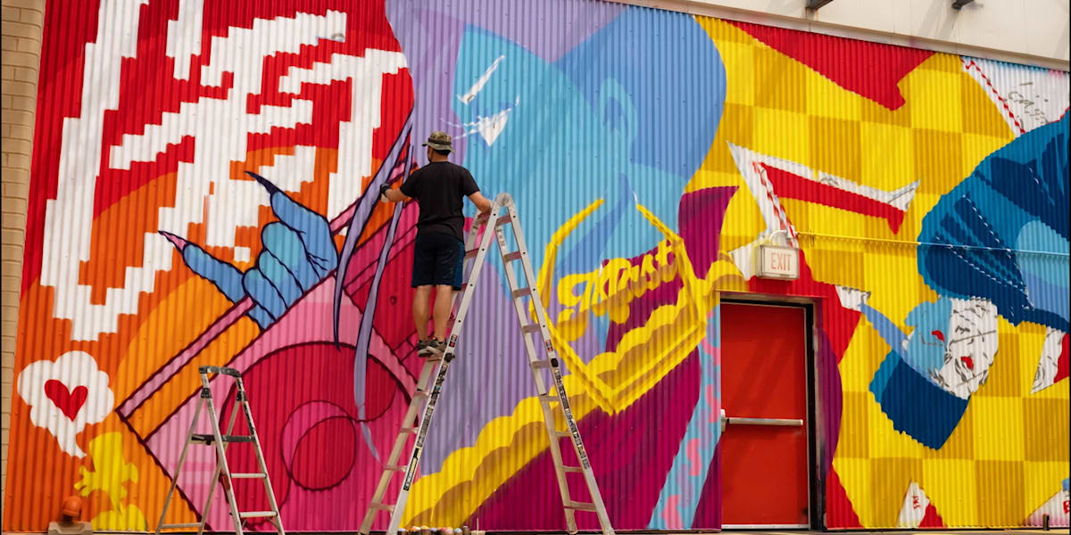 NYC graffiti artist MAST's mural for Red Bull's BC One