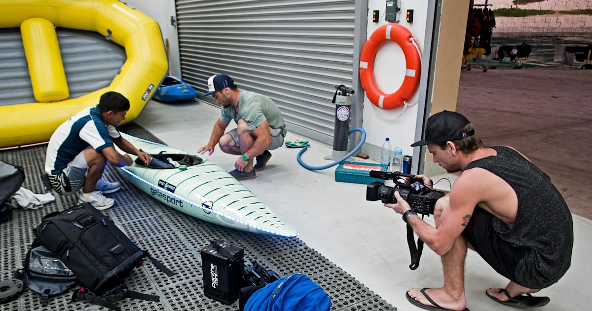 Vavra Hradilek kayaking at Wadi Adventure in Al Ain