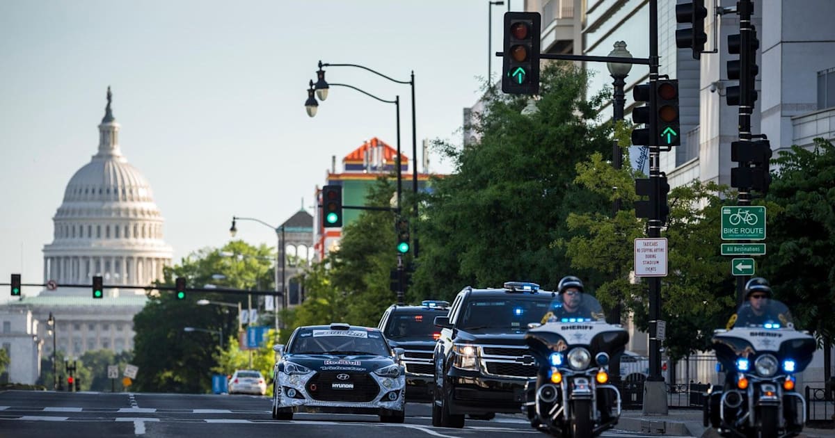 Photos of Rhys Millen Driving Through Washington, DC