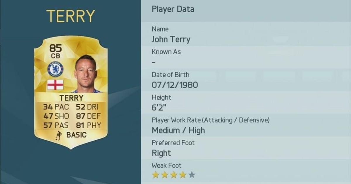 John Terry: 44th best FIFA 16 player - see why!