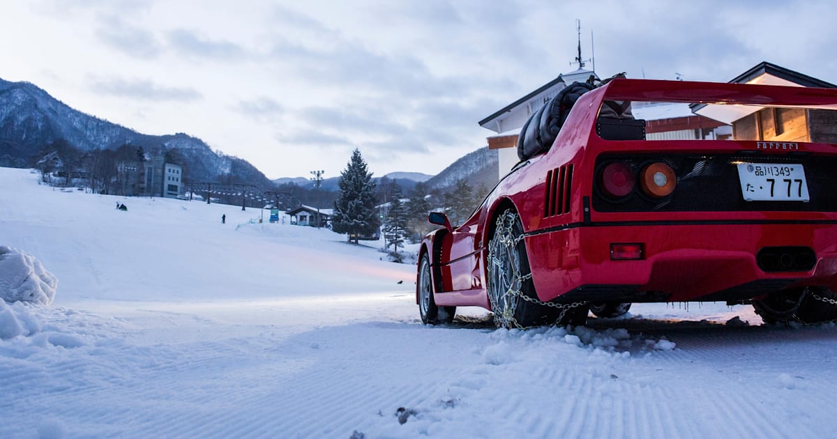 Ferrari F40 on a ski slope in Japan video | Red Bull