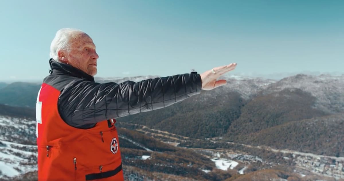 Tommy Tomasi, still skiing at 90 years old.