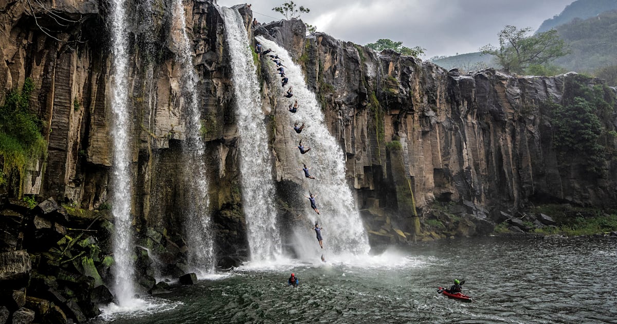 Saltando por primera vez en las cataratas de Los Amates