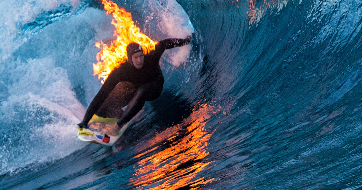 Surfing Teahupo'o on Fire