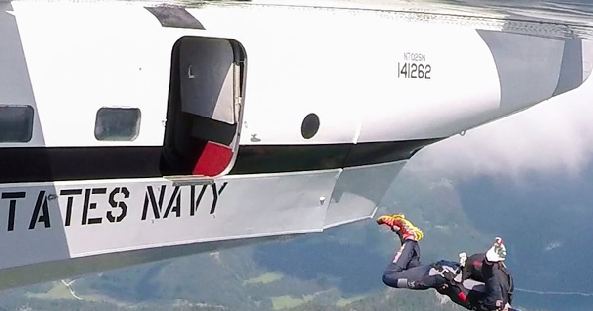 Skydiving onto a plane
