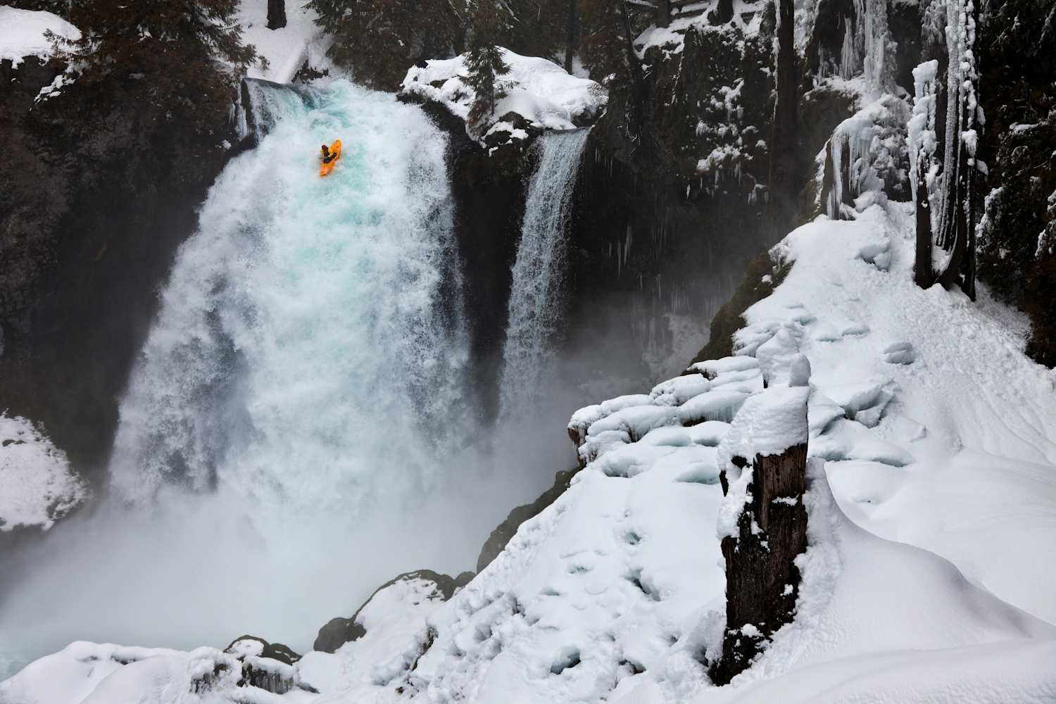 Photos of Kayakers Plunging Down Insane Waterfalls