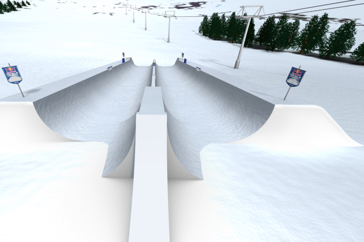 Largest halfpipe ever built in snow