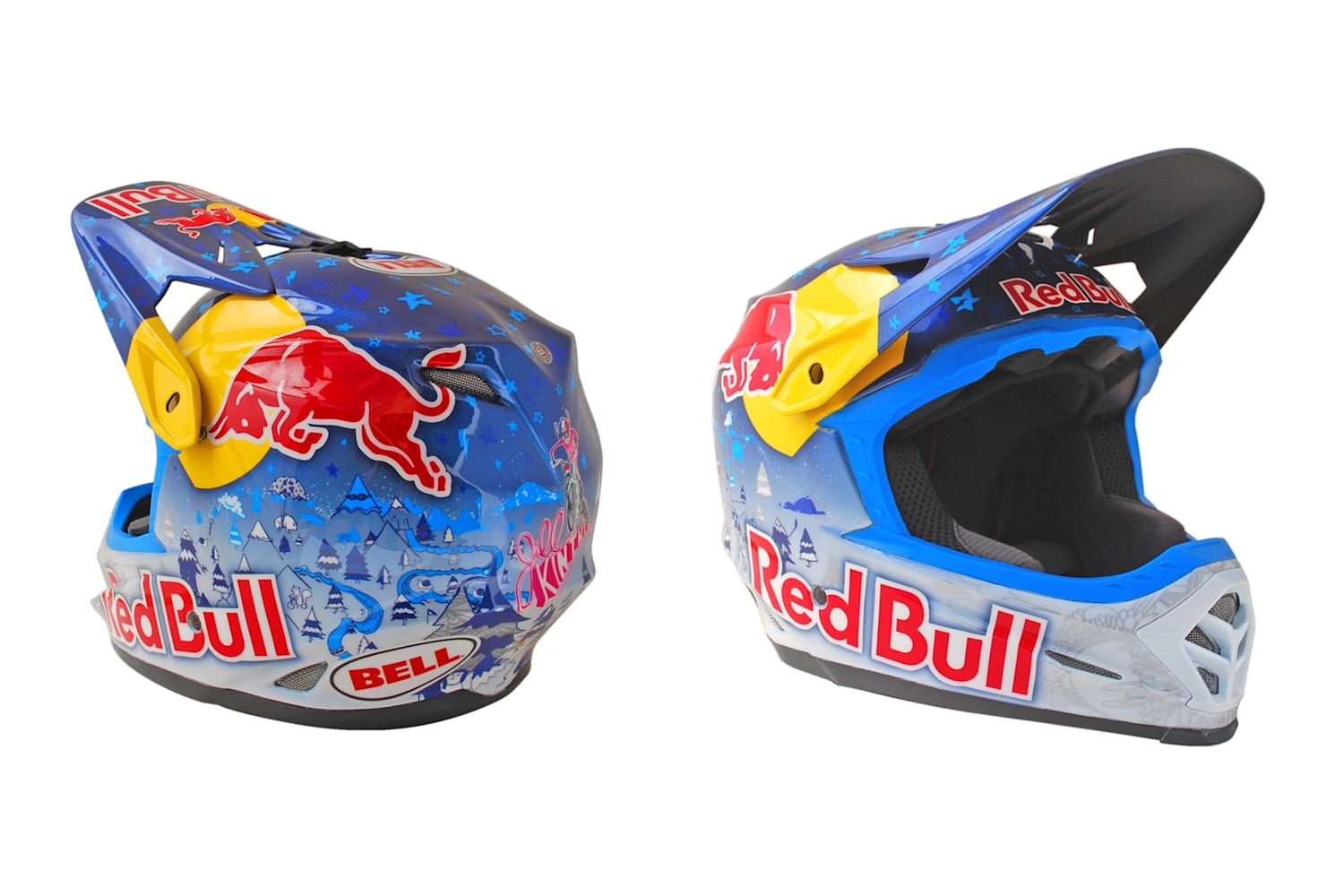 Red Bull Helmets – 6 custom-sprayed Red Bull Helmets