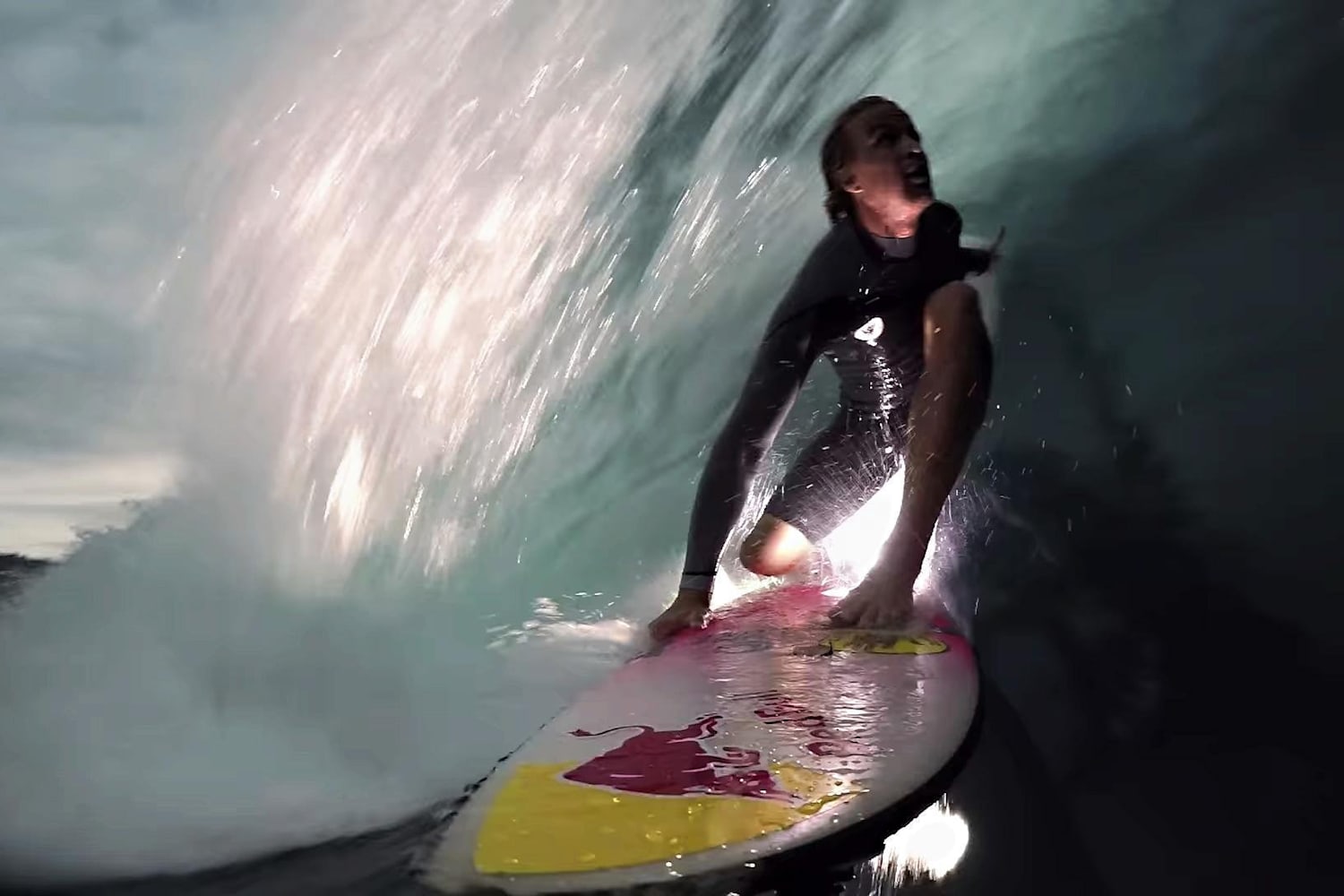 Jamie O'Brien surfing Pipeline at night with a GoPro