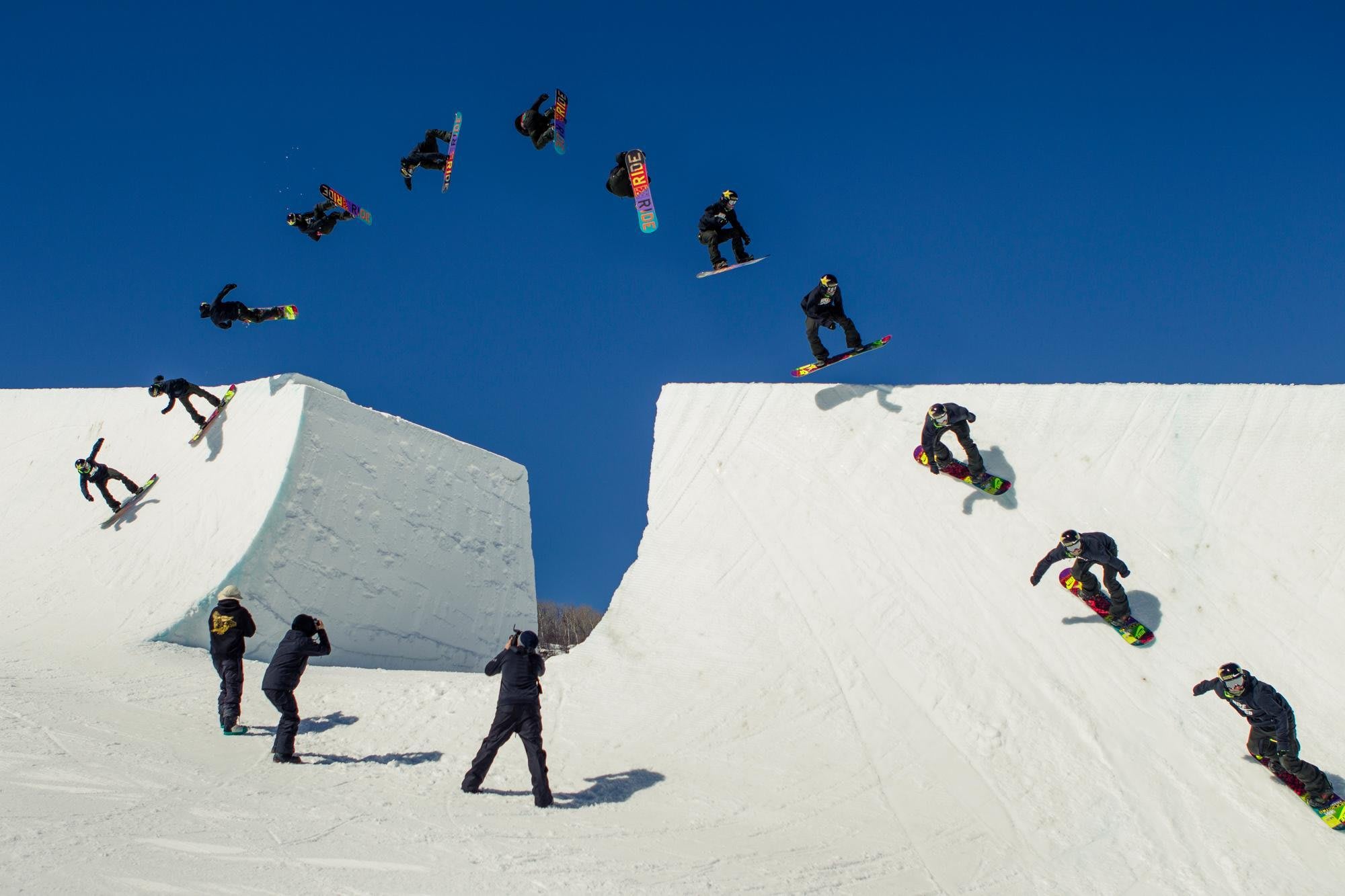Red Bull Double Pipe Snowboarding Photos Practice Day 1