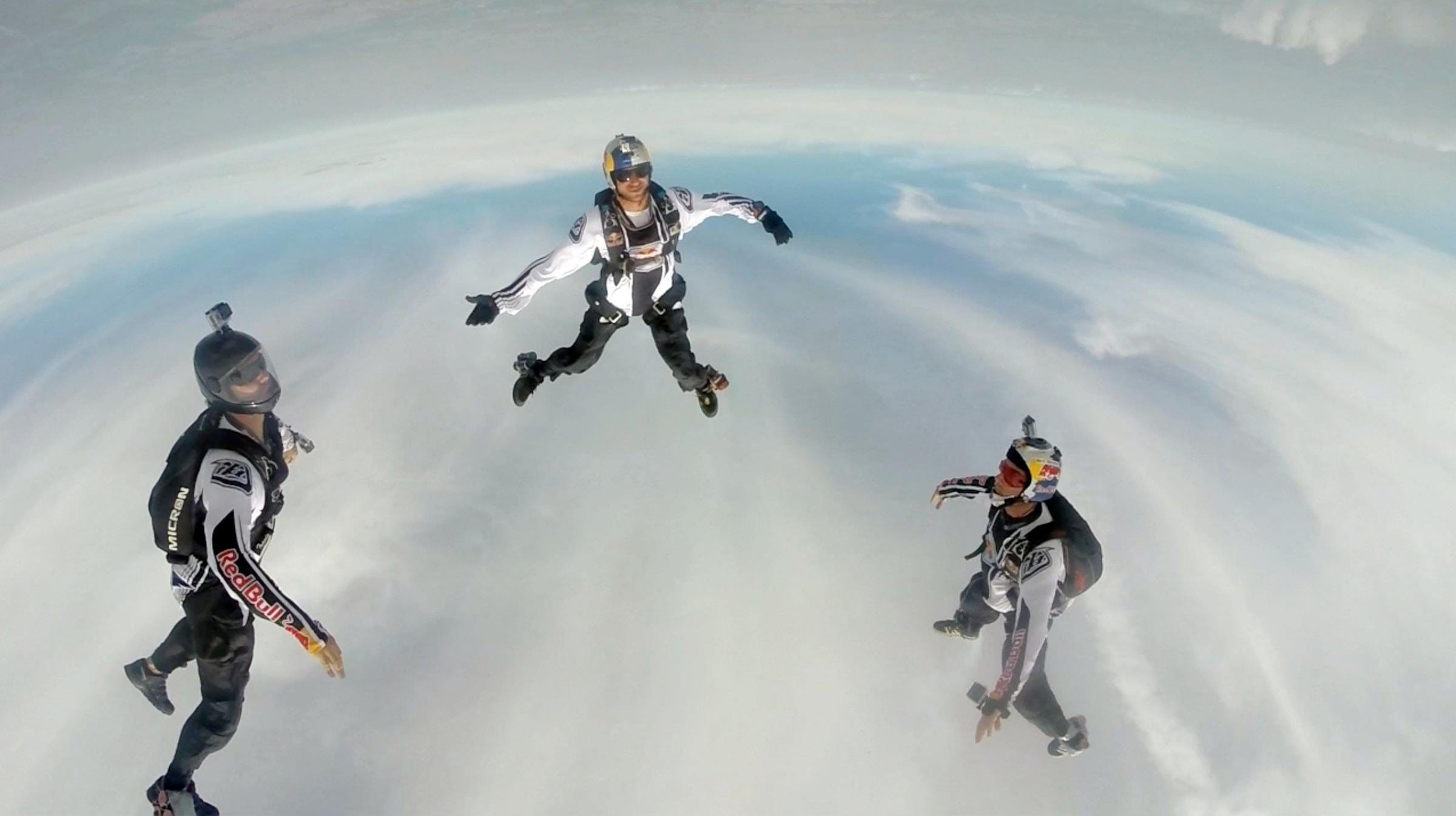 Red Bull Air Force Pilots Skydive Into Indy 500