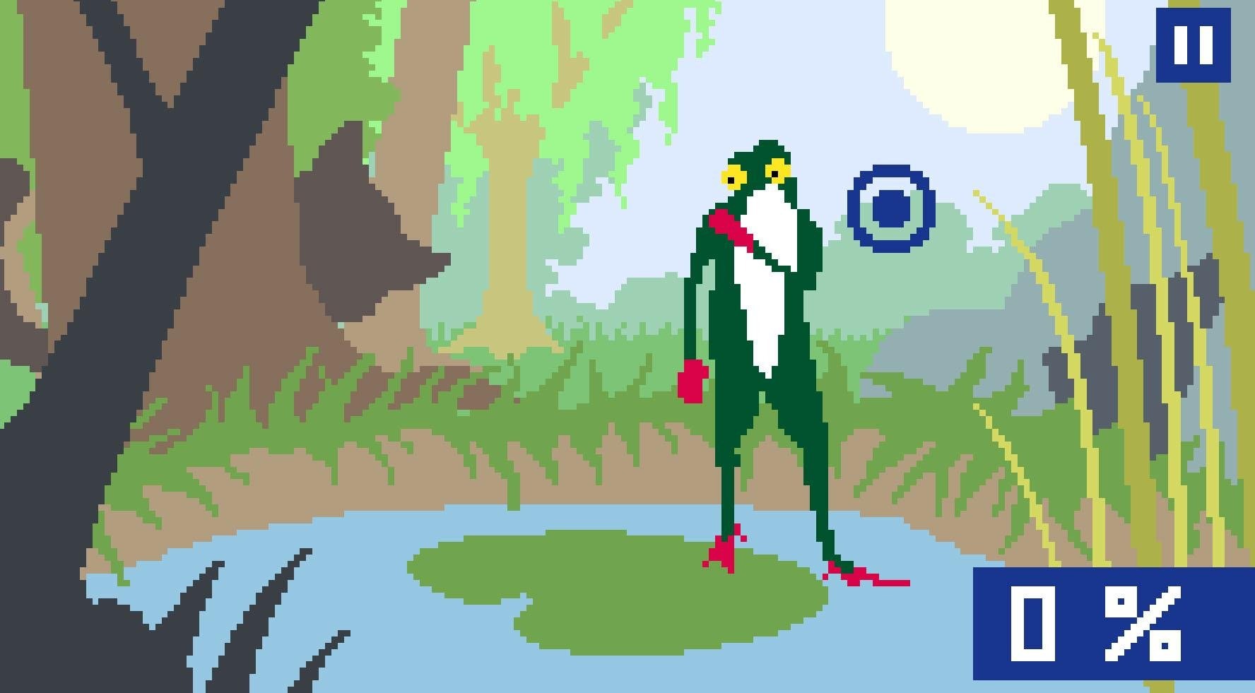 Ein Breakdancer mimt für ein Game einen Frosch