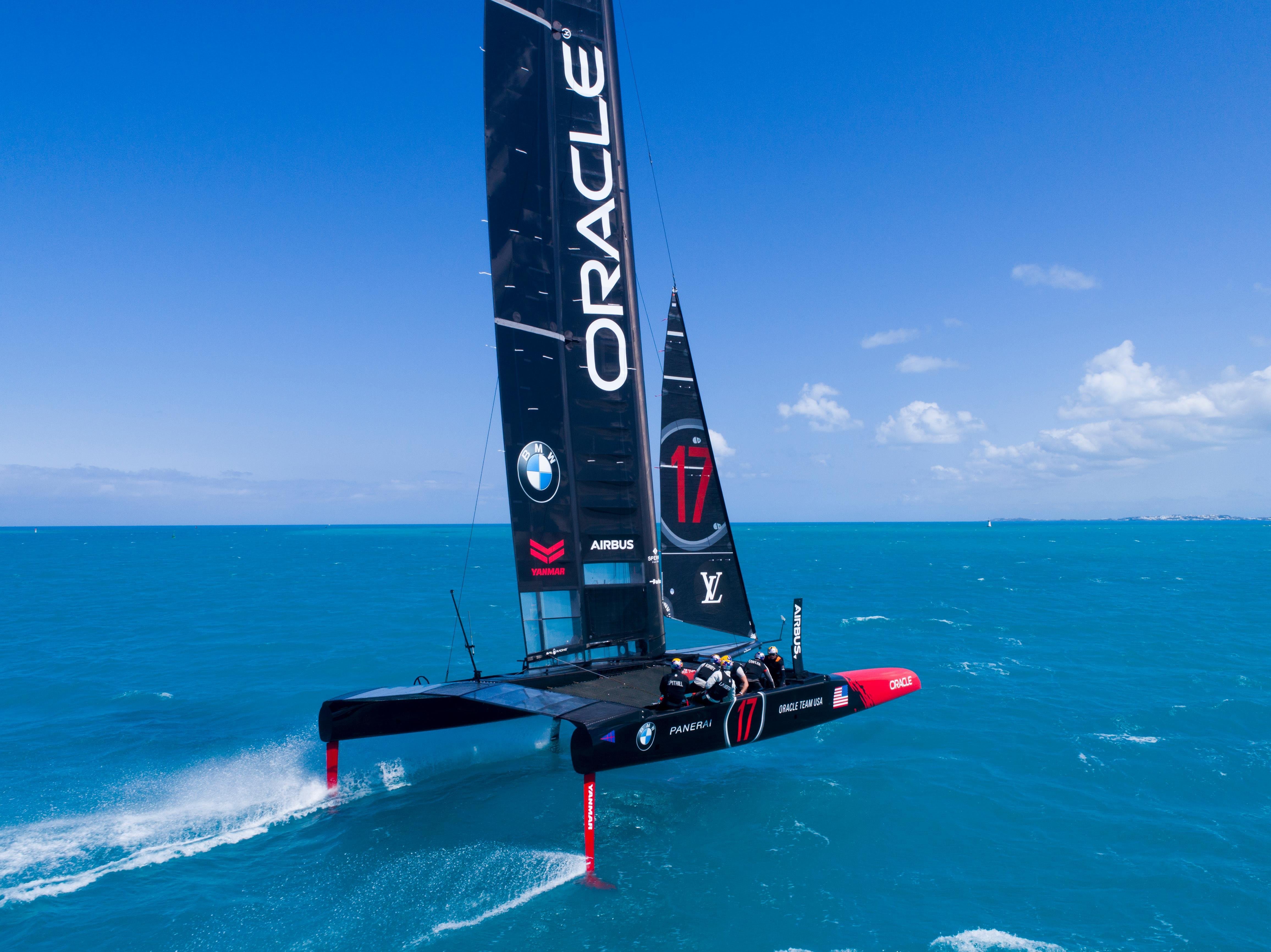 Coupe de l'America : En drone avec ORACLE ! Vidéo Voile